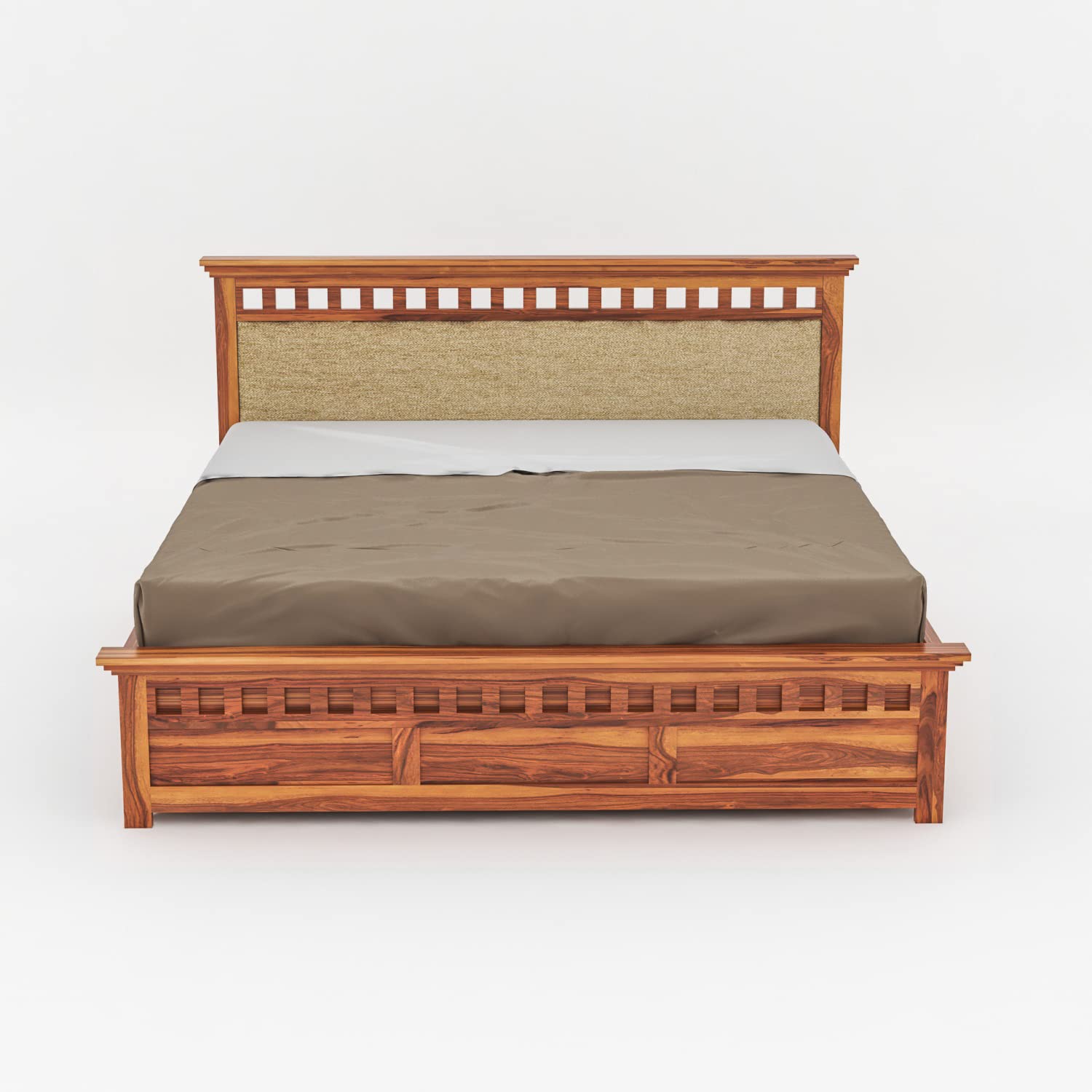 Ows King Size hydraulic bed with storage In Natural Finish For Bedroom ...