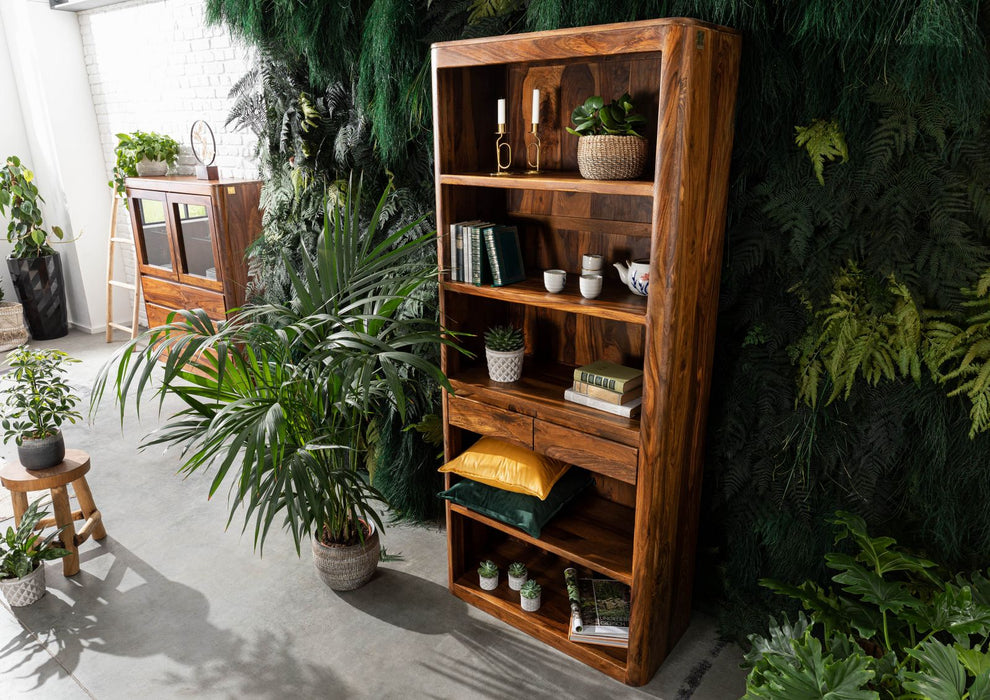 Segur Solid Wood Book-case In Natural Finish – Demiwall